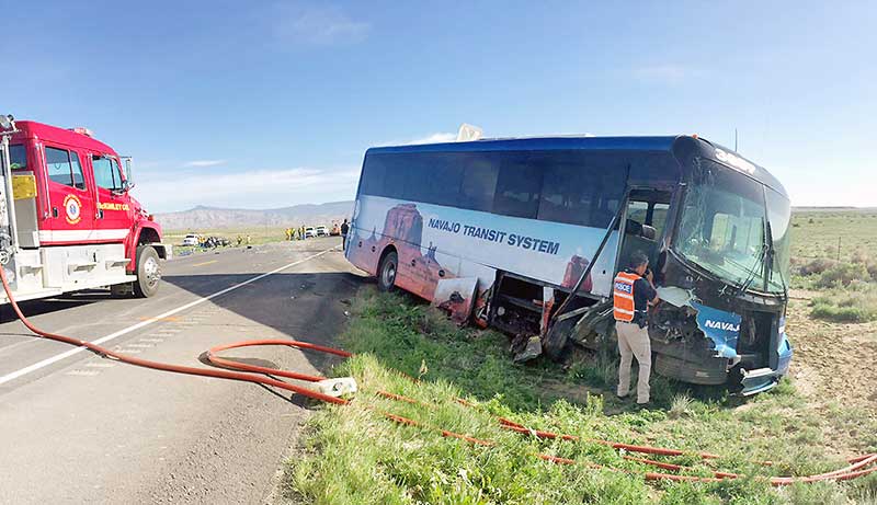 Suspected drunk driver in a near head-on collision with Navajo Transit ...