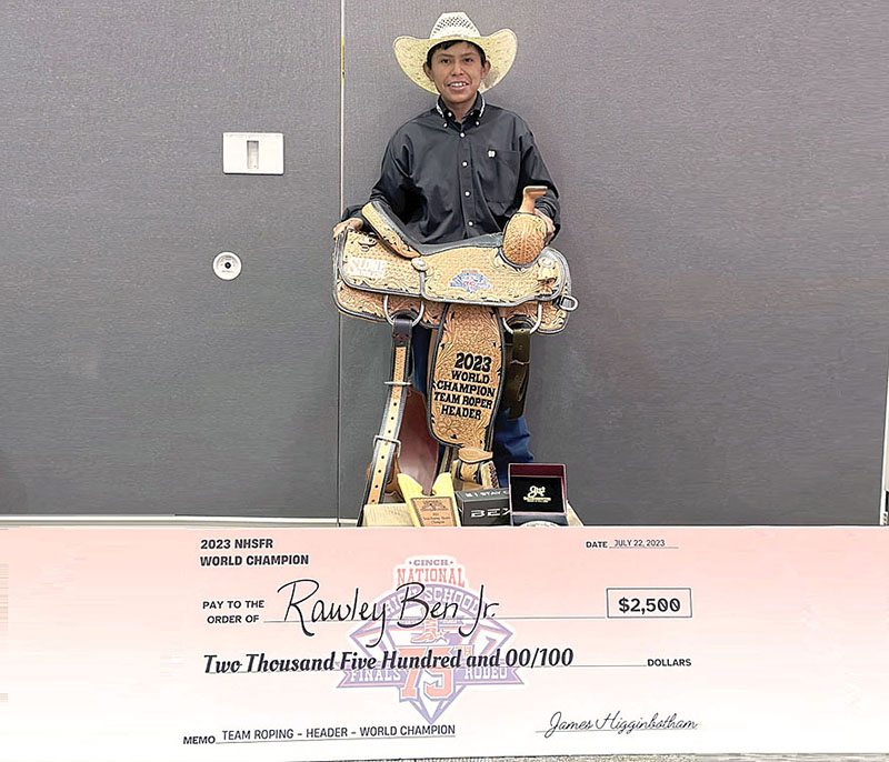 Ben Jr. secures world title at high school rodeo finals, Crownpoint ...